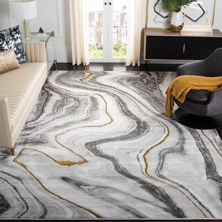 SAFAVIEH Craft Clytie Modern Abstract Marble Pattern Rug - Grey/Gold ...